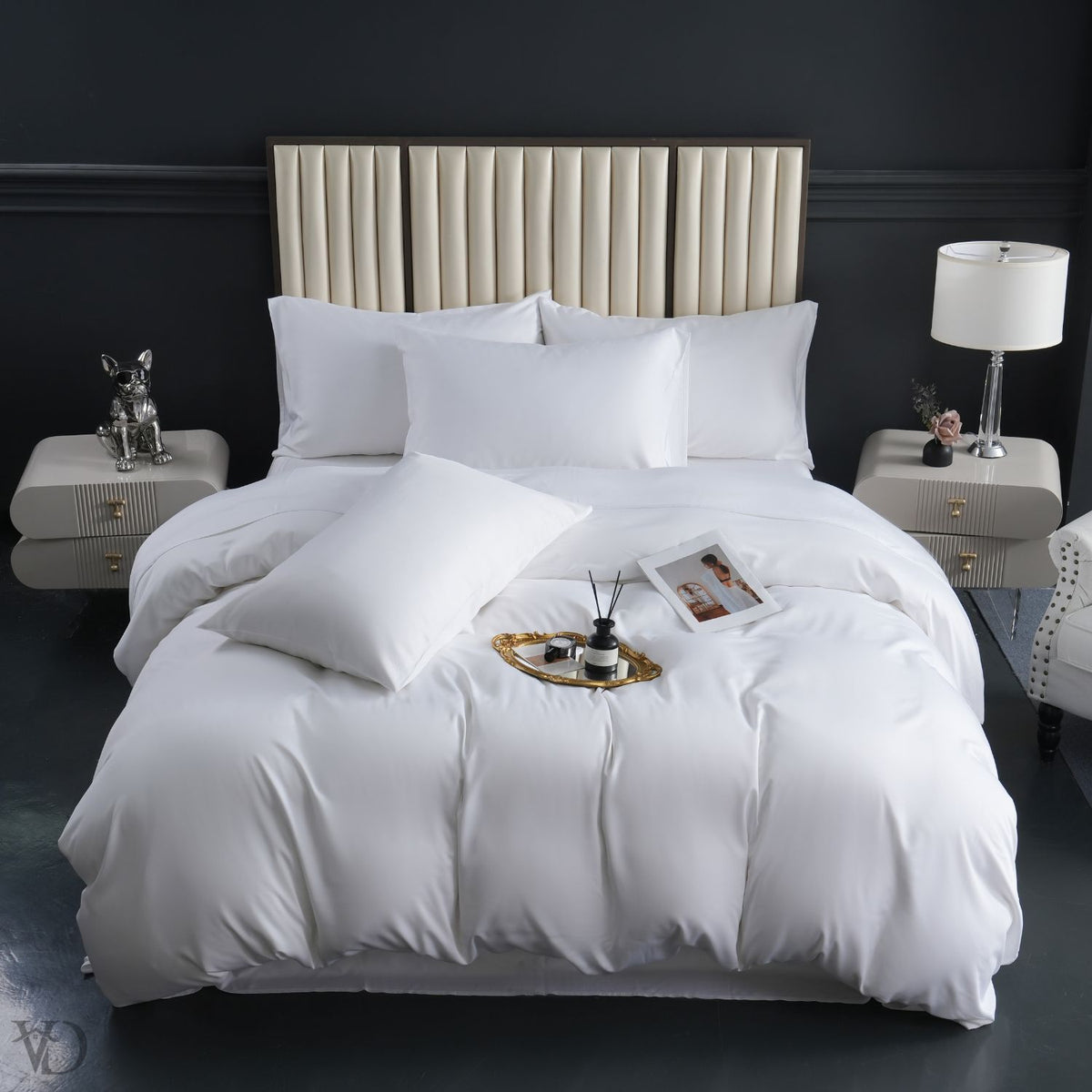 Green Dream White Luxury Bamboo Bedding Set