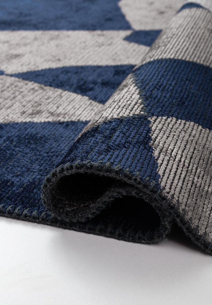 Manchester Dark Navy - Dark Grey Rug
