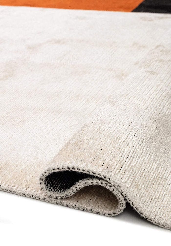 Block Black - Rust Rug