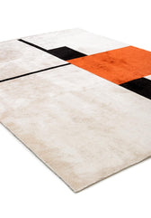 Block Black - Rust Rug