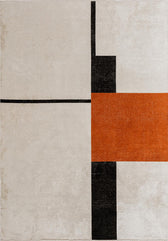 Block Black - Rust Rug