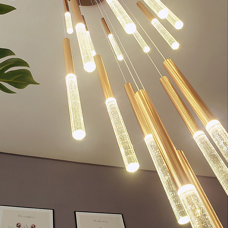Mya Linear Copper And Crystal Strand Chandelier – Venetto Design