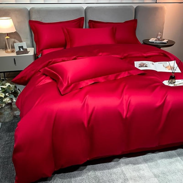 Neo Red Silky Cotton Bedding Set