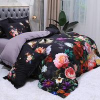 Aida Black Egyptian Cotton Bedding Set